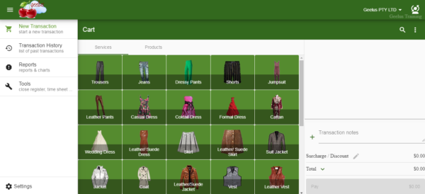Geelus Features, POS & App | Clothing Alterations & Dry Cleaning